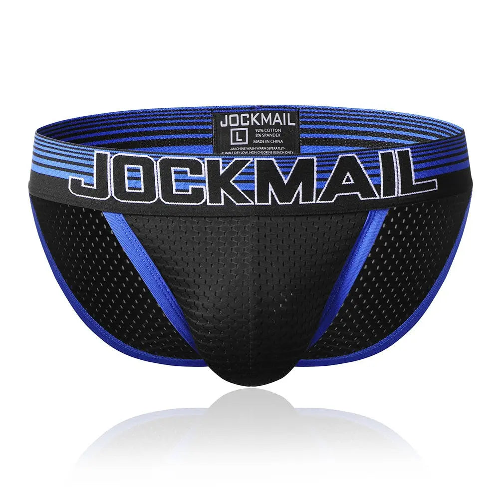 Shop Jockmail Black Mesh Sport Brief - Real jock underwear, swimwear ...