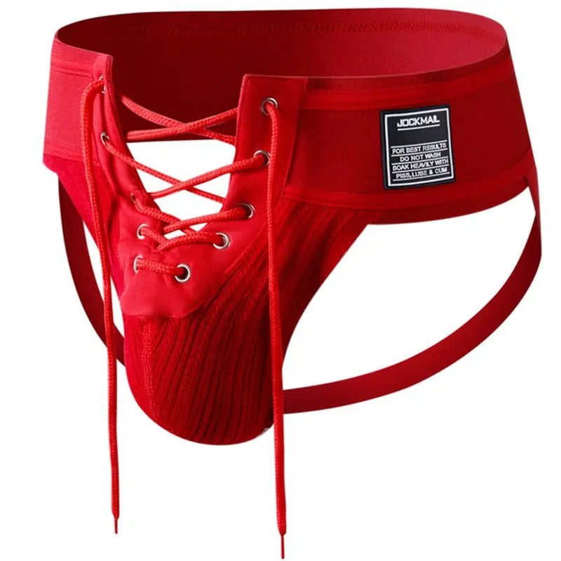 Shop Jockmail Football Lace Up Jockstrap - Real jock underwear ...