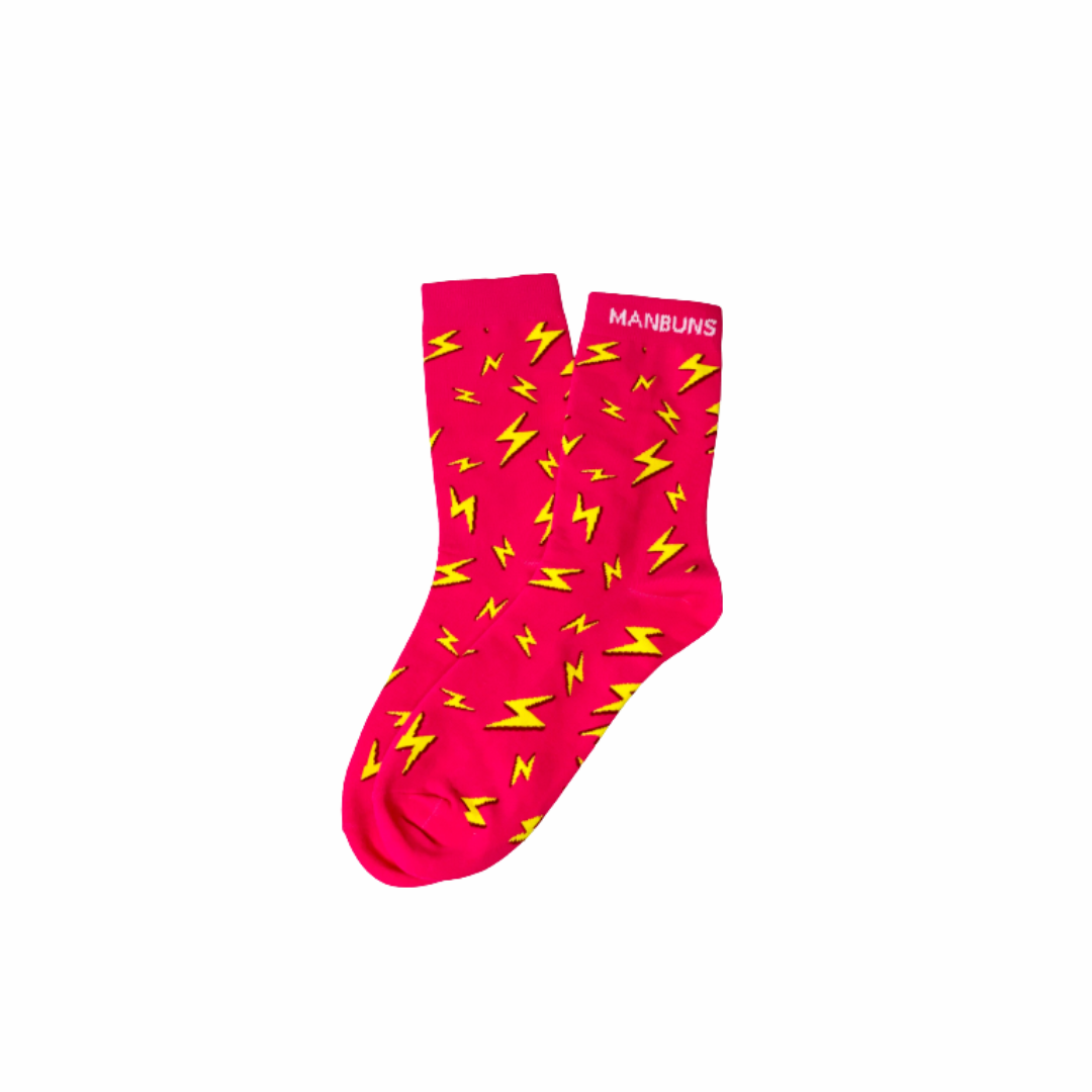 Pink Lightning Bolt Unisex Novelty Crew Socks – The Locker Room Jock